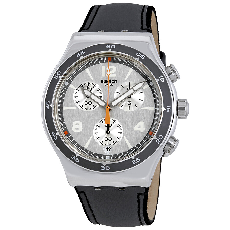 Swatch Last Round Chronograph Grey Dial Men's Watch YVS446 ...