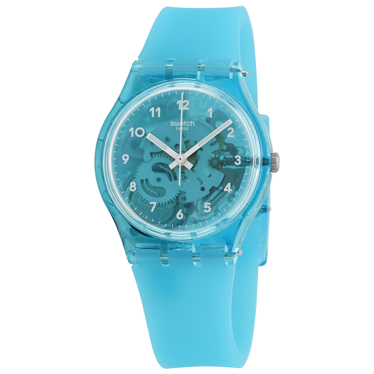 Swatch Mint Flavour Quartz Blue Transparent Dial Unisex Watch GL123 ...