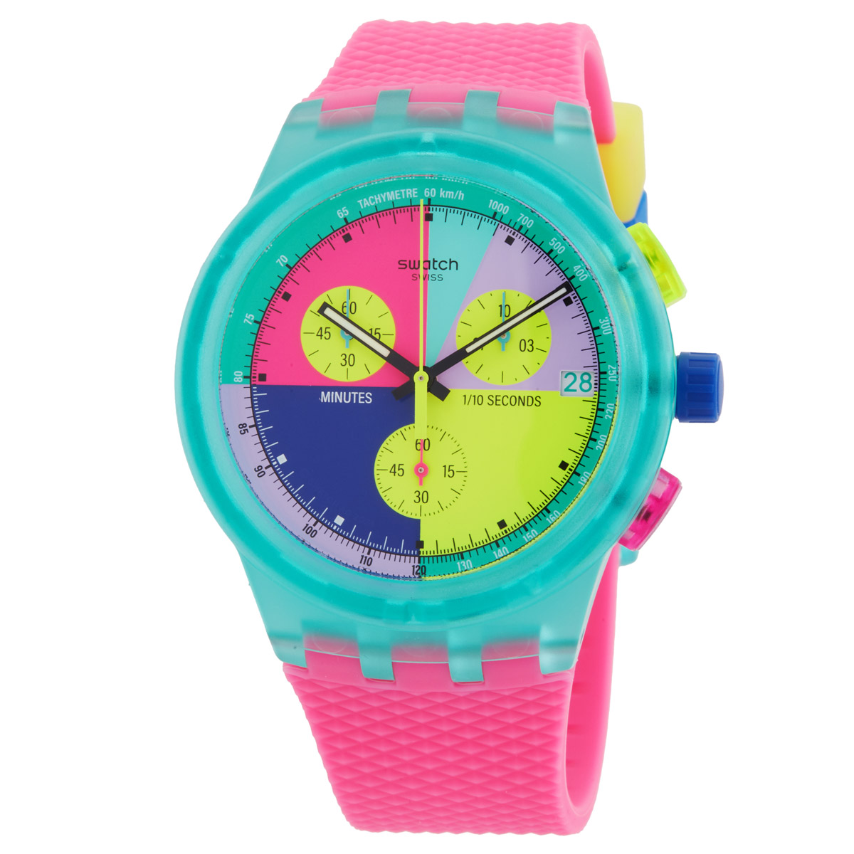 Swatch Neon Flash Arrow Chronograph Quartz Unisex Watch SUSG408 ...