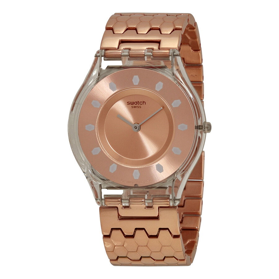 Swatch Original Red Fort Rose Dial Rose Rose-tone Plastic Ladies Watch ...