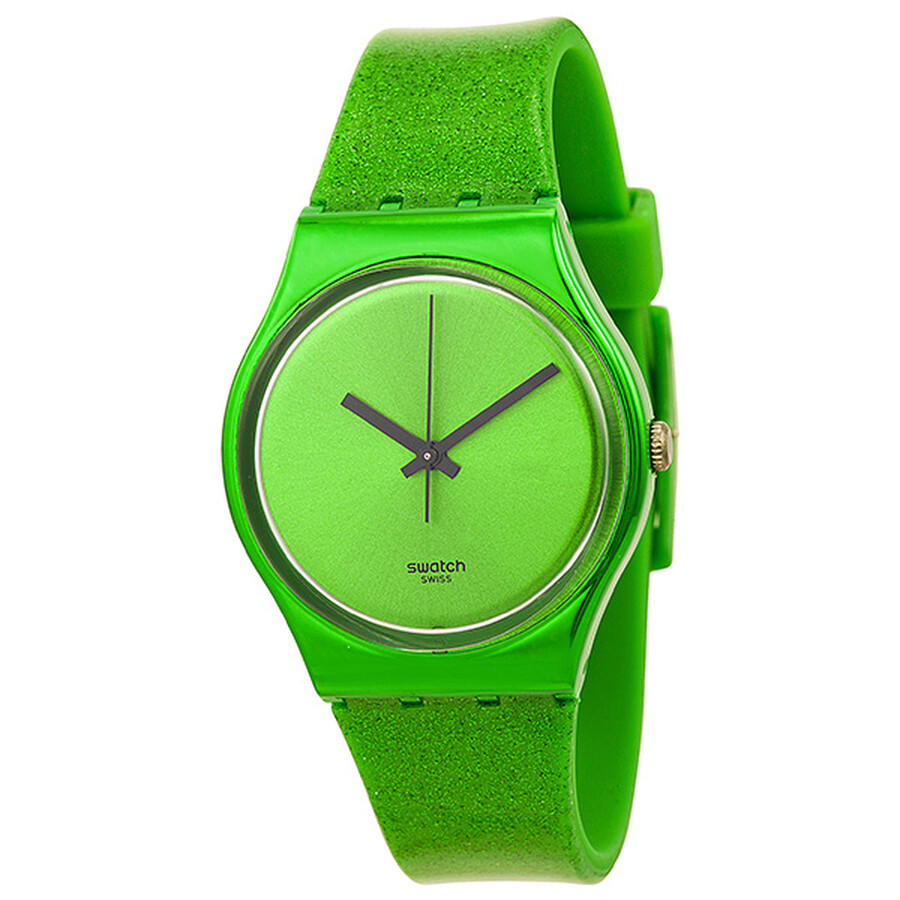 Swatch Originals Deep Shine Green Dial Silicone Men's Watch GG213 ...