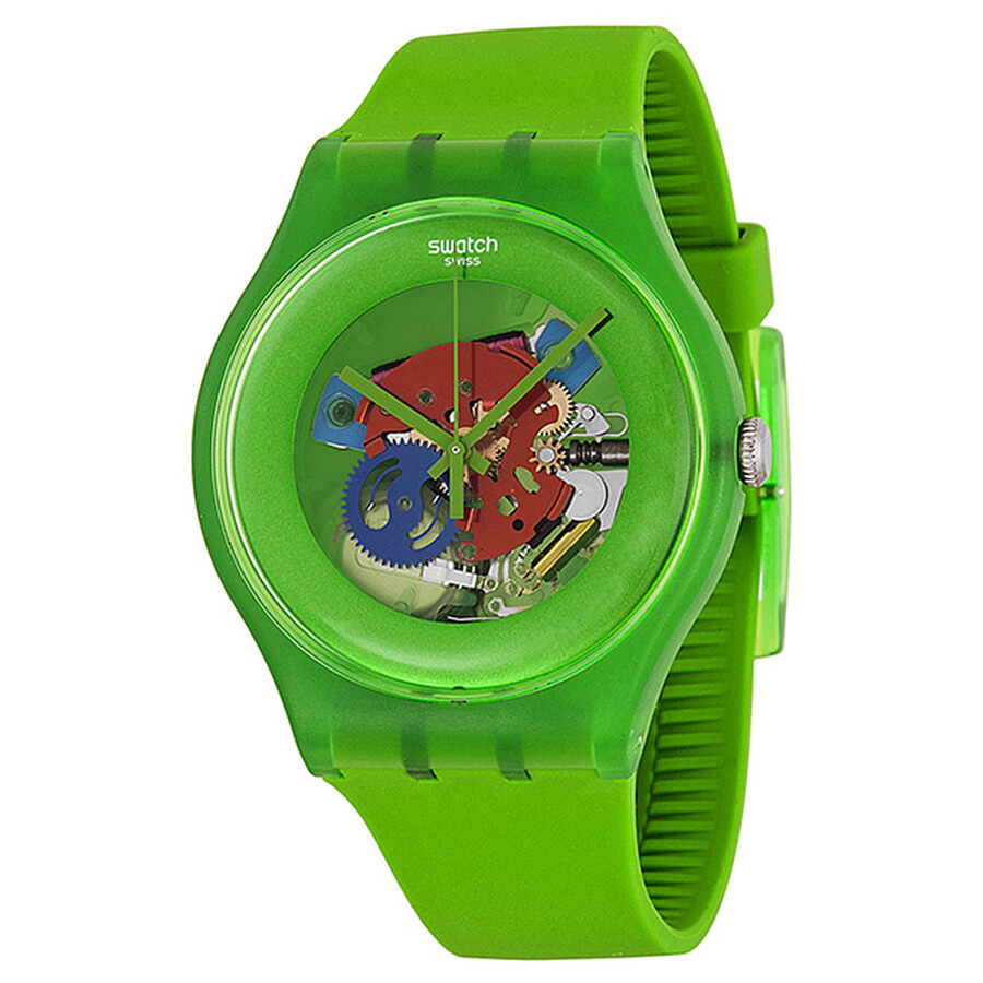Swatch Originals Green Lacquered Green Silicone Men's Watch SUOG103 ...