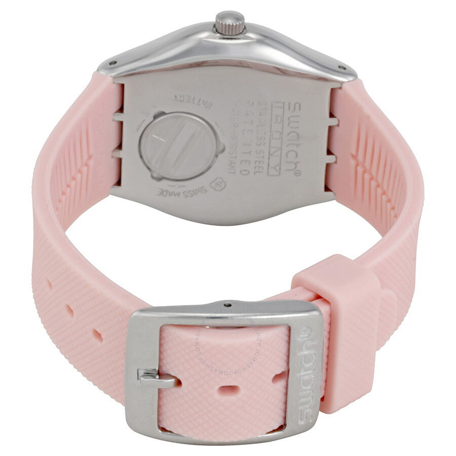 Swatch Pink Reflexion White Dial Ladies Rubber Watch YLS200 - Irony ...