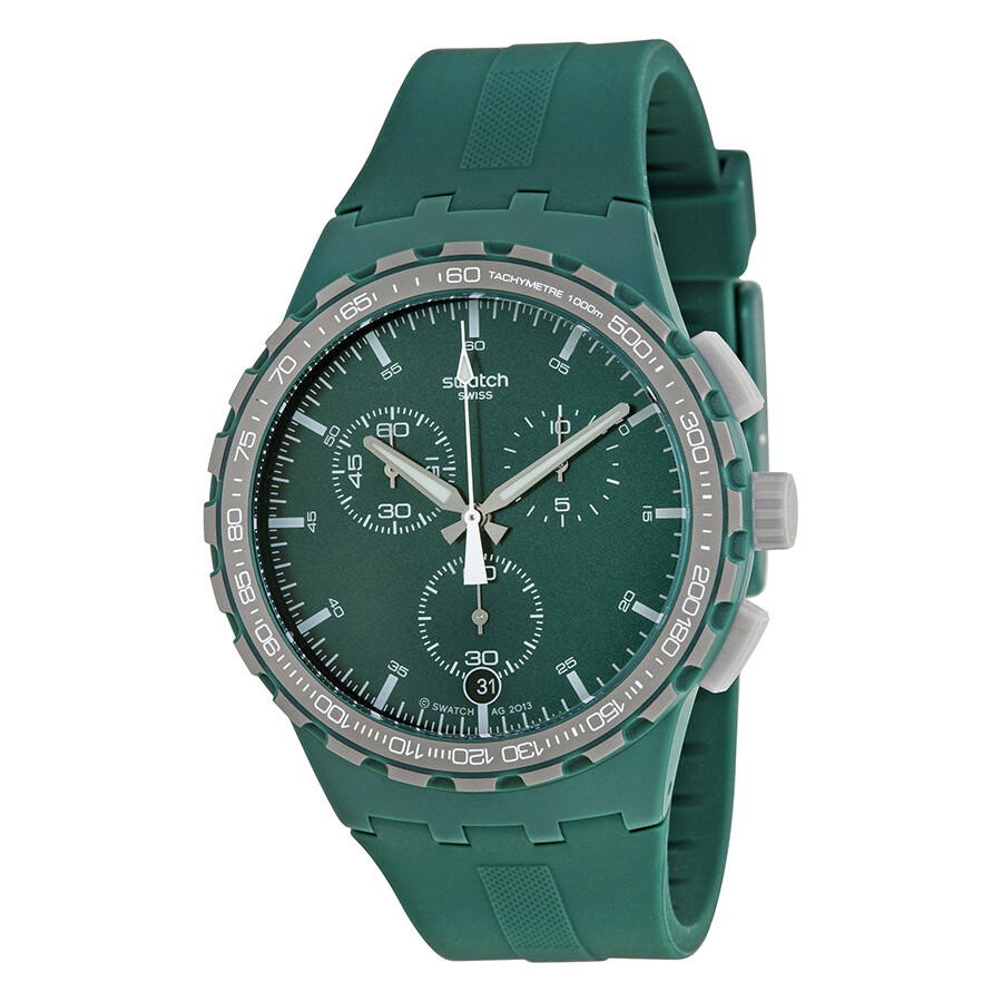 Swatch Racing Roar Chronograph Green Dial Green Silicone Unisex Watch ...