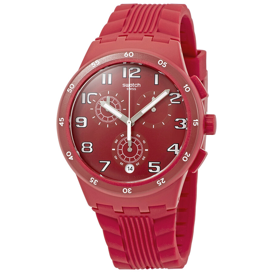 Swatch Red Step Chronograph Red Dial Men's Watch SUSR404 054362784146 ...