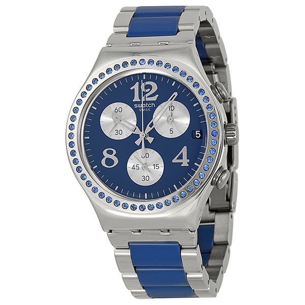 Swatch Secert Thought Blue Chronograph Blue Stainless Steel Men's Watch ...