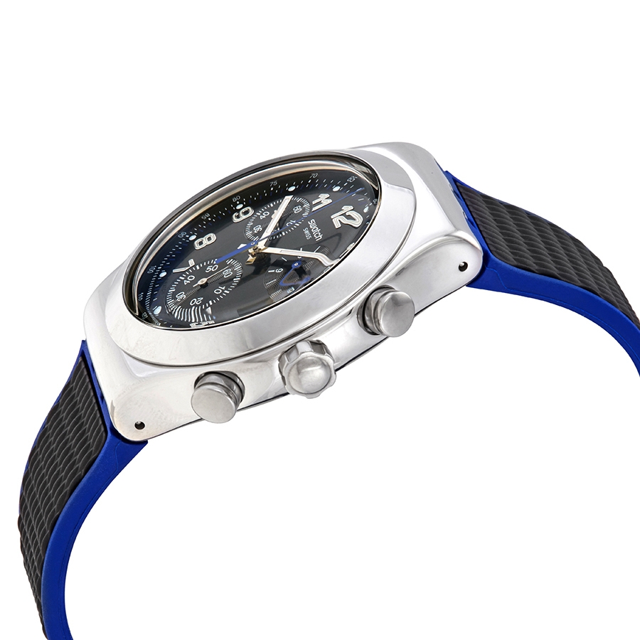 Swatch Secret Mission Chronograph Quartz Black Dial Men's Watch YVS451 ...