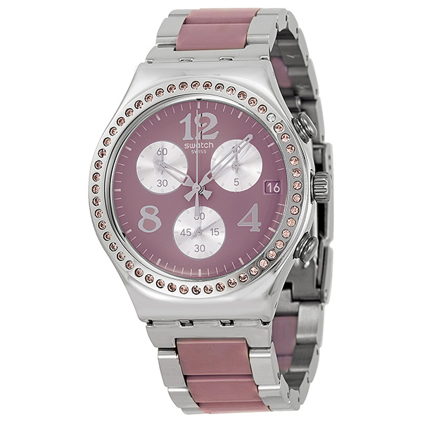 Swatch Secret Thought Beige-Mauve Chronograph Stainless Steel Ladies ...