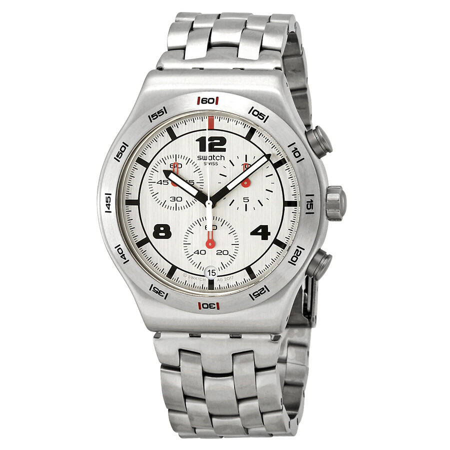 Swatch Silver Again Chronograph Silver Dial Men's Watch YVS447G ...