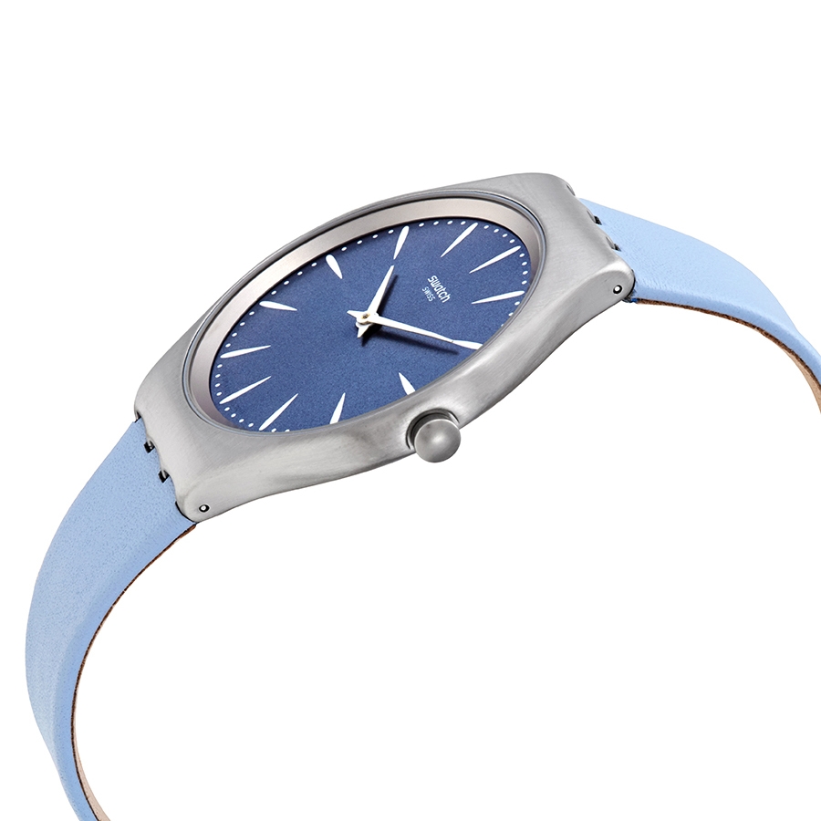 Swatch Skindream Sun-brushed Light Blue Dial Leather Watch SYXS118 ...