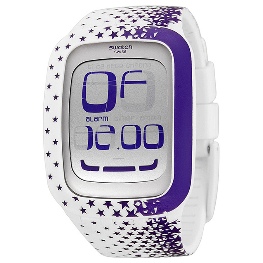 Swatch Touch Star Digital Purple and White Silicone Unisex Watch ...