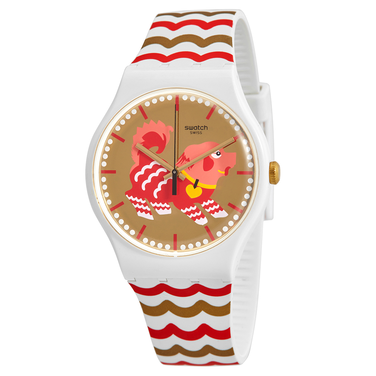 Swatch Woof Quartz Gold Dial Men's Watch SUOZ266 7610522759879 ...