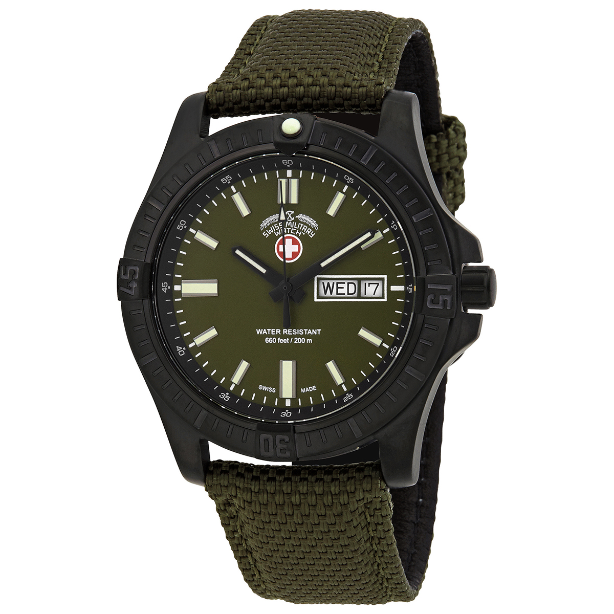Swiss Military Desert Storm Quartz Olive Dial Men's Watch 3098 ...