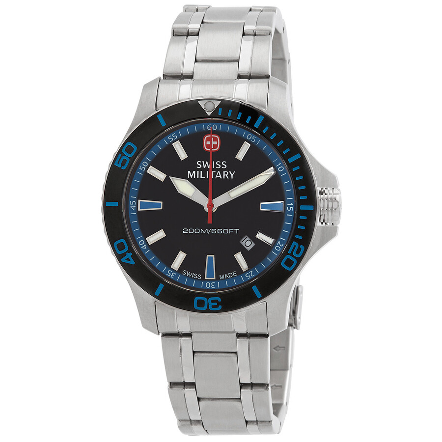 Swiss Military Sea Force Quartz Black Dial Men's Watch 0641.306 ...