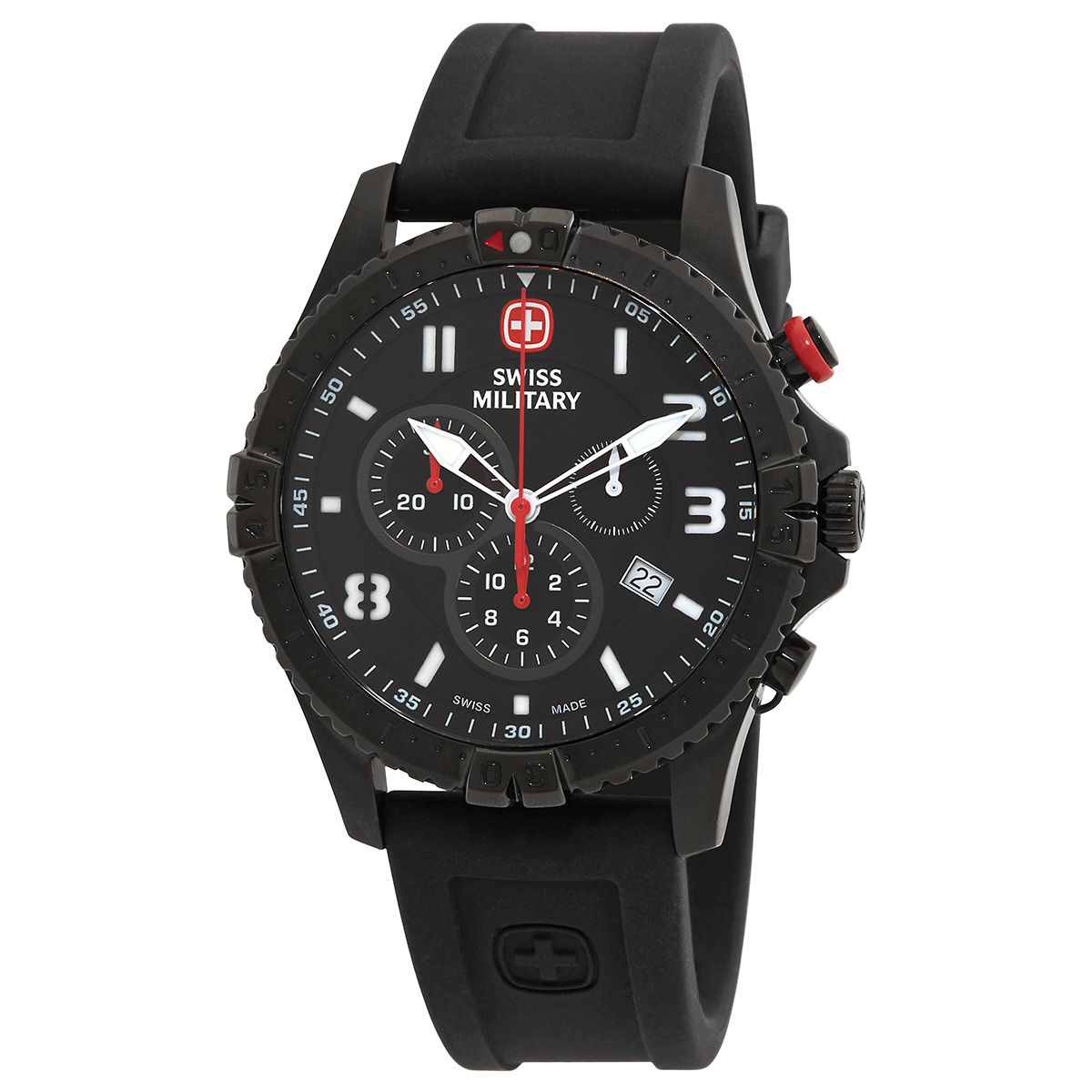 Swiss Military Squadron Chronograph Quartz Black Dial Men's Watch 57053 ...