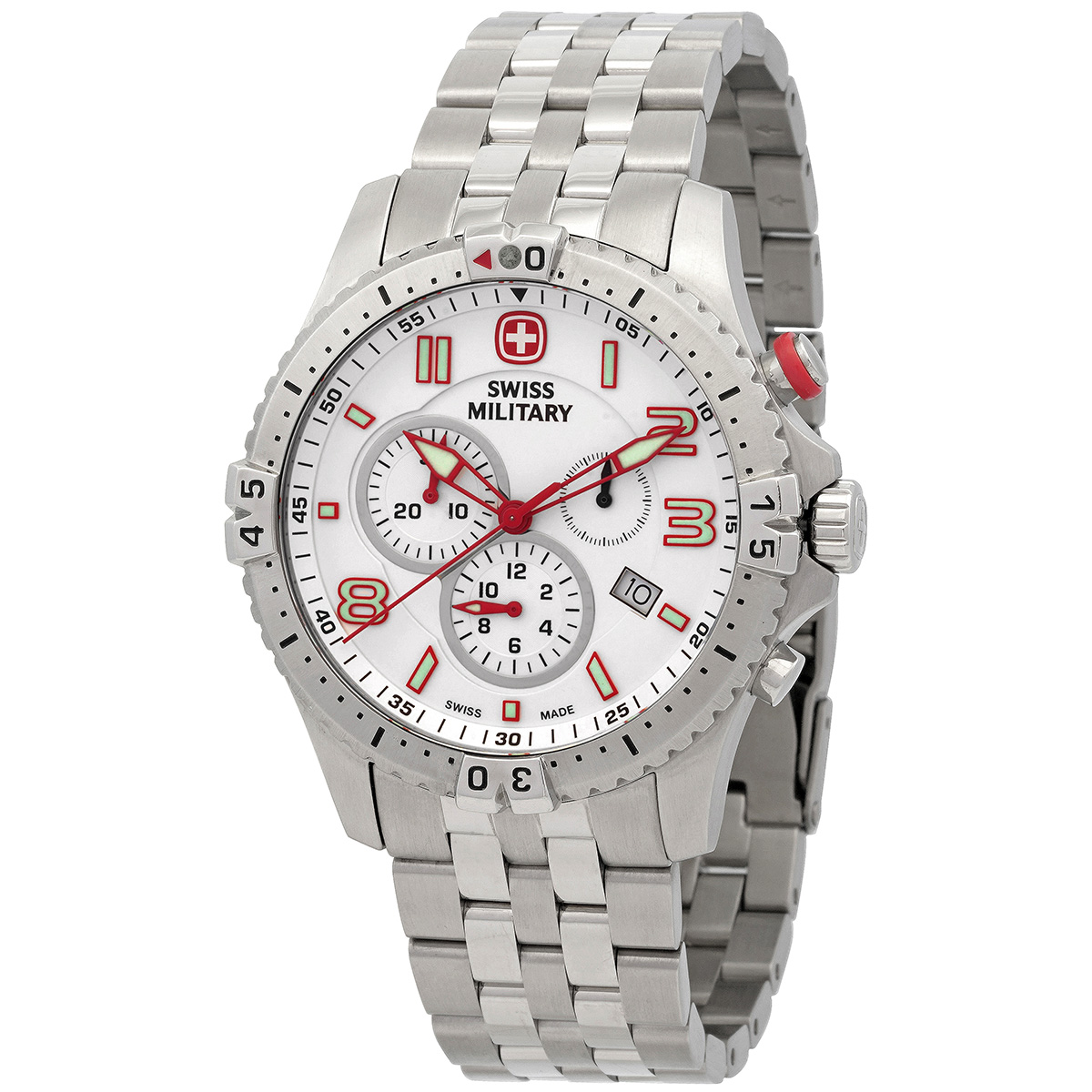 Swiss Military Squadron Chronograph Quartz White Dial Men's Watch ...
