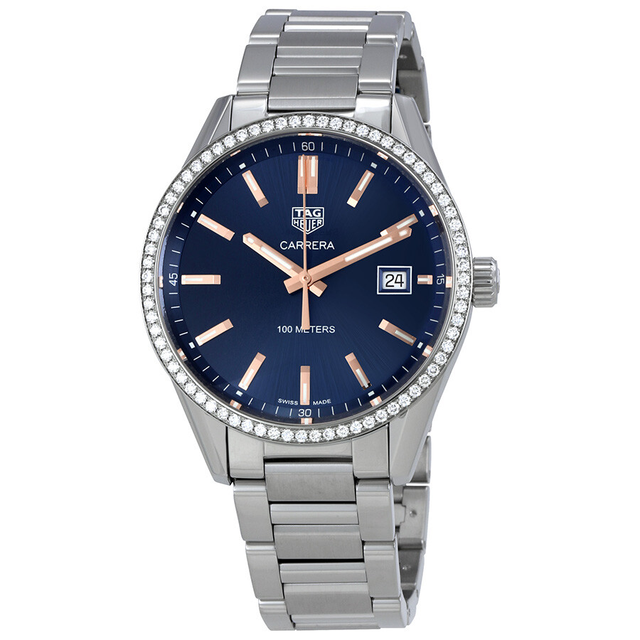 Tag Heuer Carrera Blue Dial Diamond Ladies Watch WAR1114.BA0601 ...