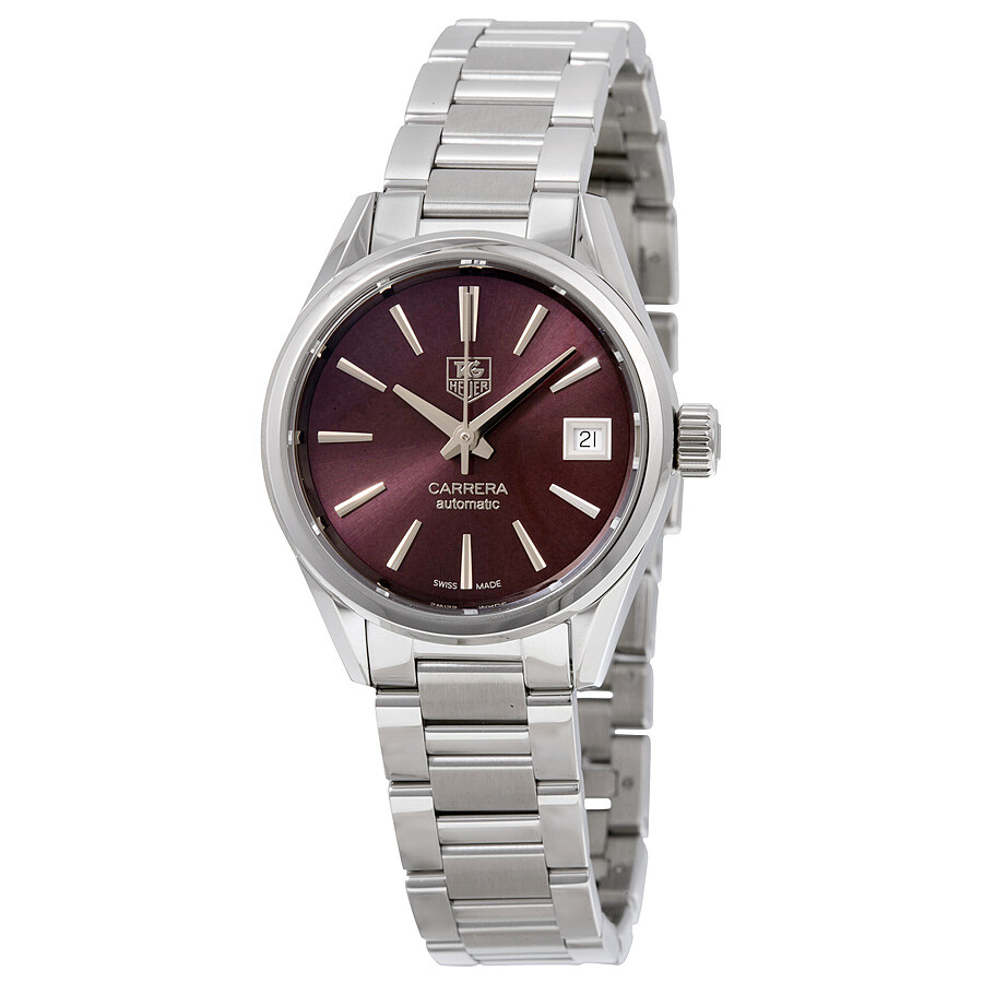 Tag Heuer Carrera Automatic Burgundy Dial Ladies Watch WAR2417.BA0776 ...