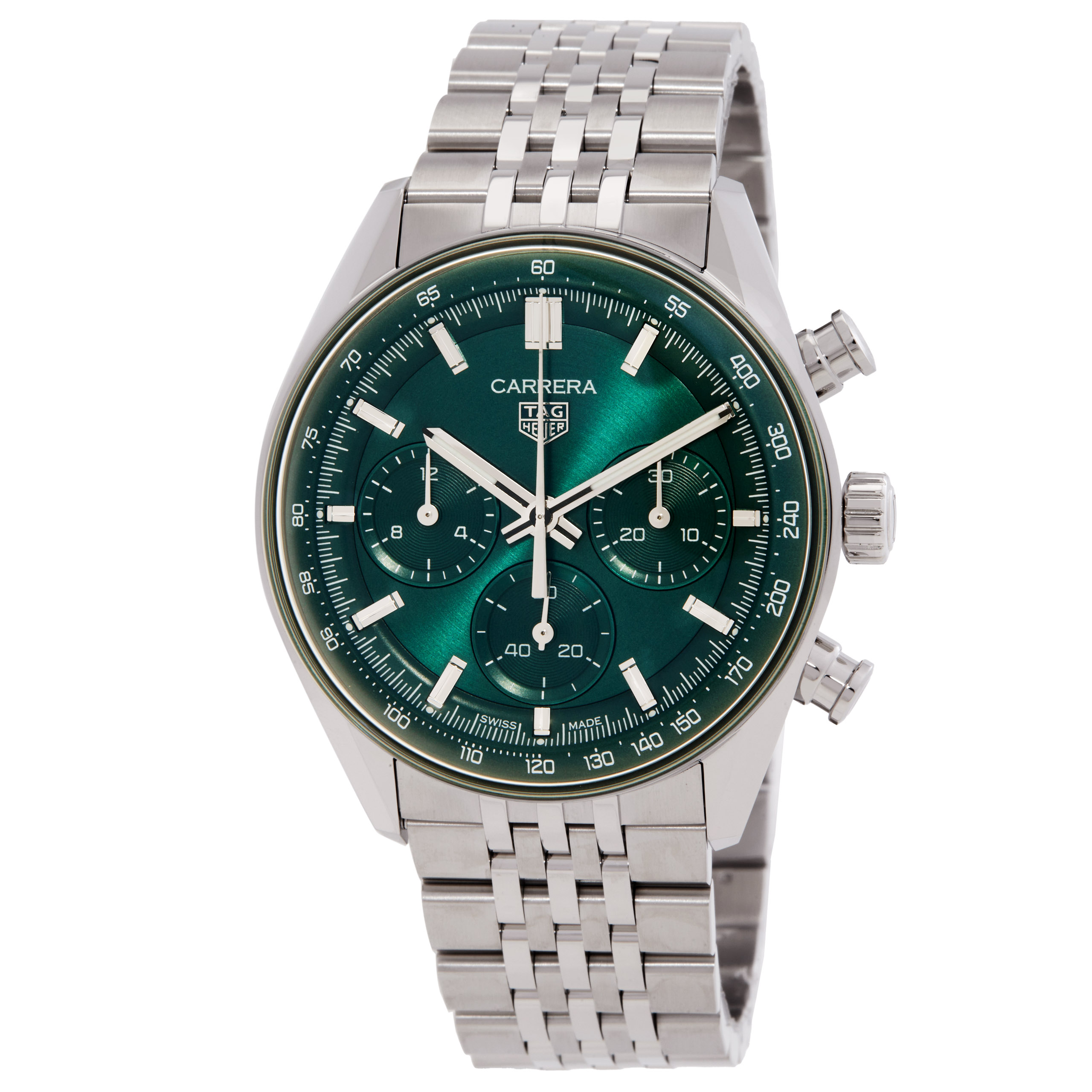 Tag Heuer Carrera Chronograph Automatic Green Dial Men's Watch CBS2115 ...