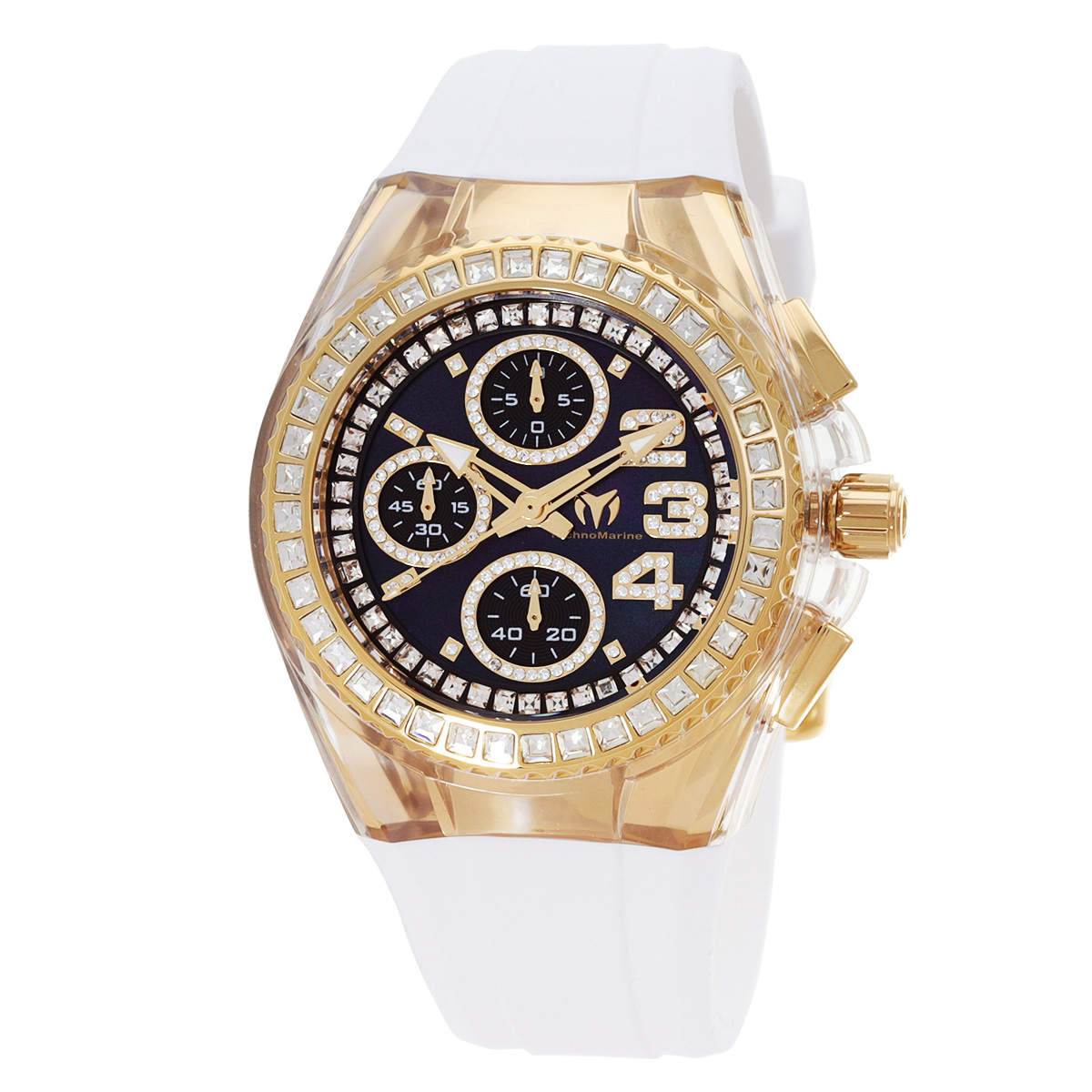 Technomarine Cruise Chronograph Quartz Crystal Black Dial Ladies Watch ...