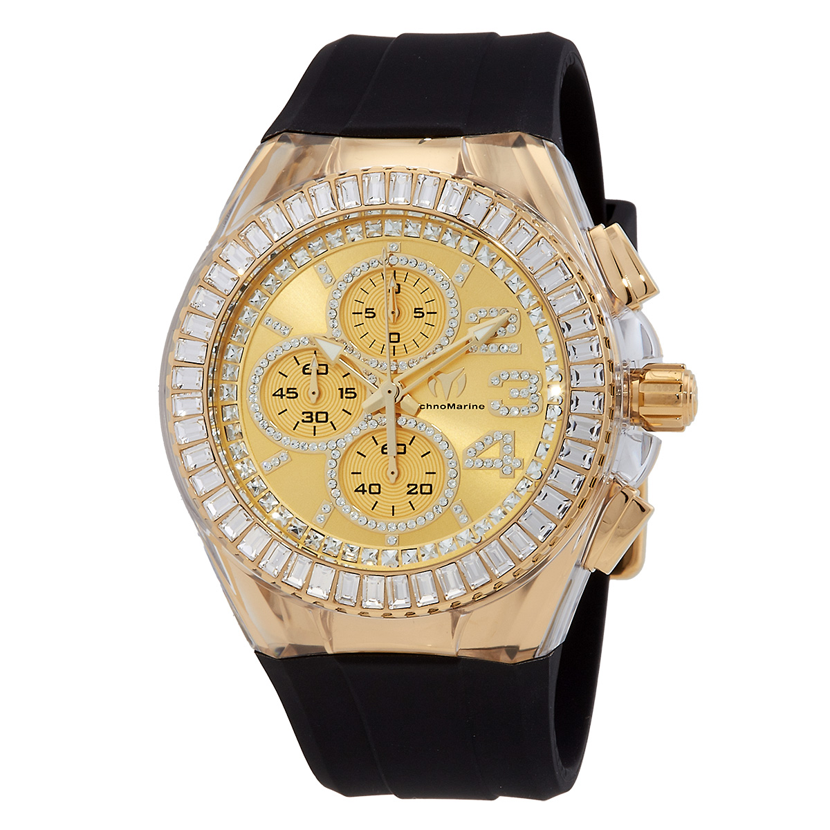 Technomarine Cruise Chronograph Quartz Crystal Gold Dial Men's Watch TM ...