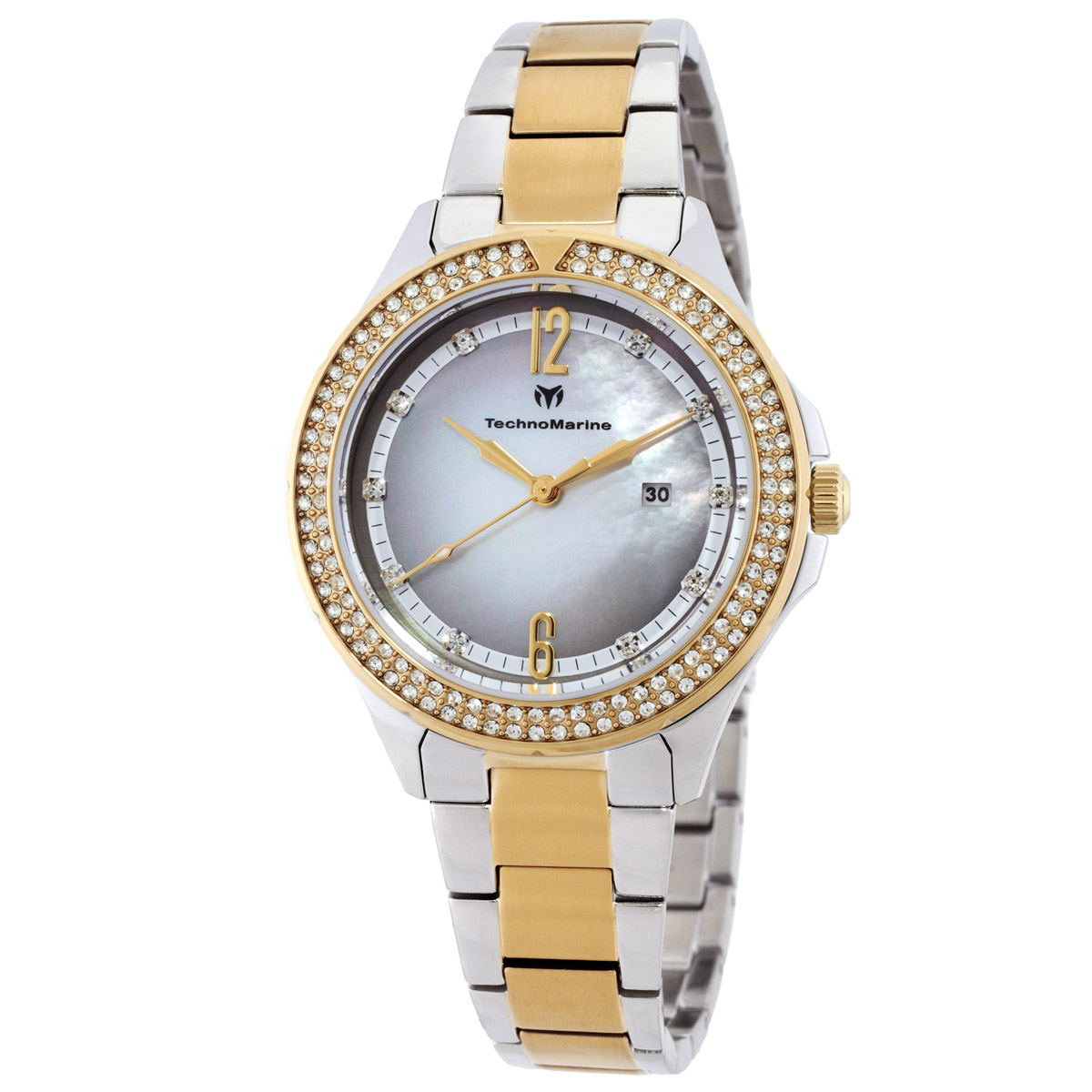 Technomarine Luna Quartz Crystal Ladies Watch TM-826011 886678468607 ...
