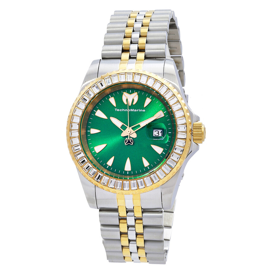 Technomarine Manta Quartz Date Crystal Green Dial Men's Watch TM-222061 ...