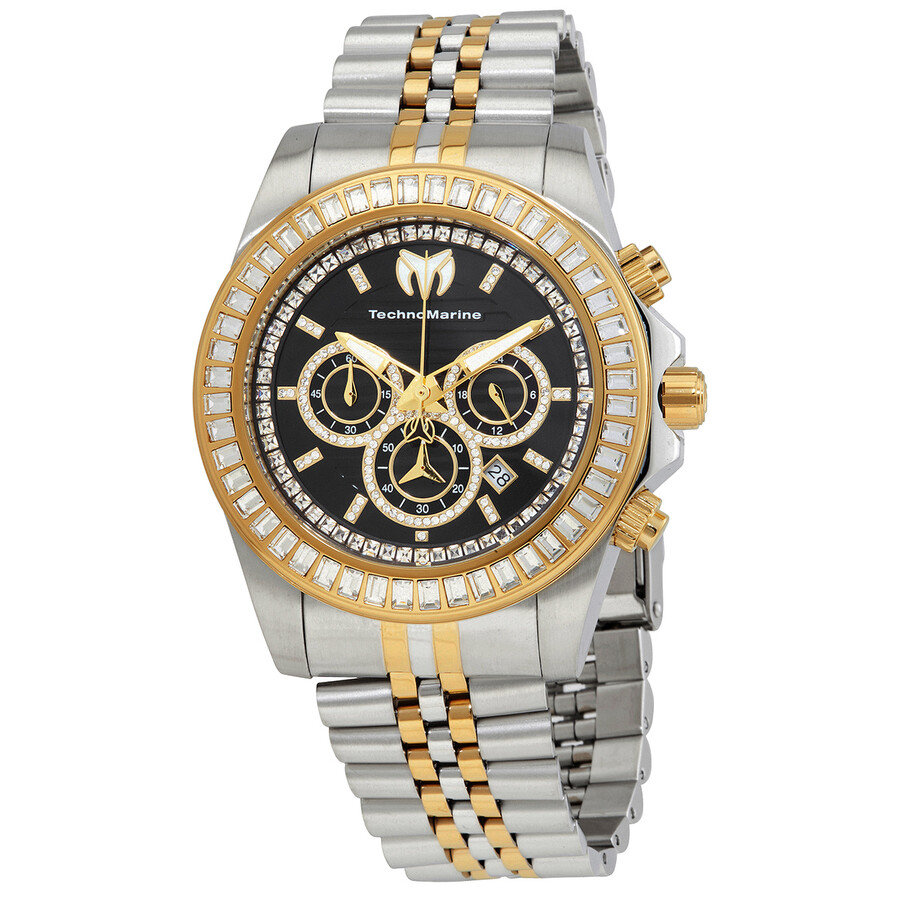 Technomarine Manta Ray Chronograph Quartz Crystal Black Dial Men's ...