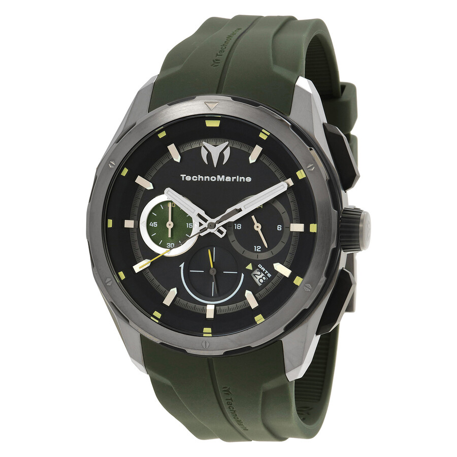 Technomarine OCEAN Chronograph GMT Quartz Black Dial Men's Watch TM ...