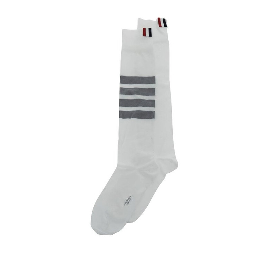 Thom Browne Ladies White 4 Bar Cotton Socks FAS026D 01690 100 ...