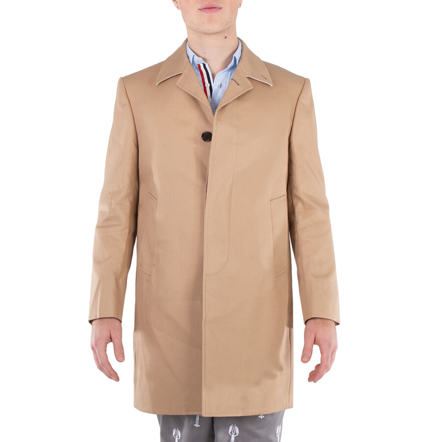 Thom Browne Men's Khaki Mackintosh Bal Collar Overcoat, Brand Size 1 ...