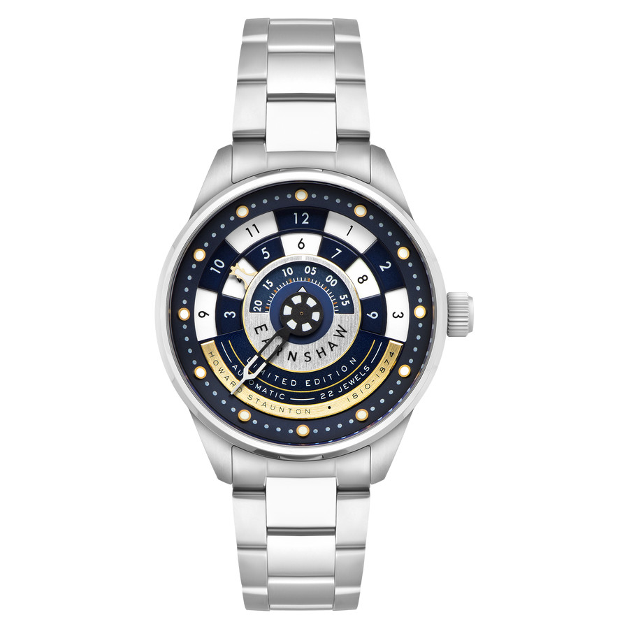 Thomas Earnshaw Chess Set Automatic Blue Dial Men's Watch ES-8282-33 ...