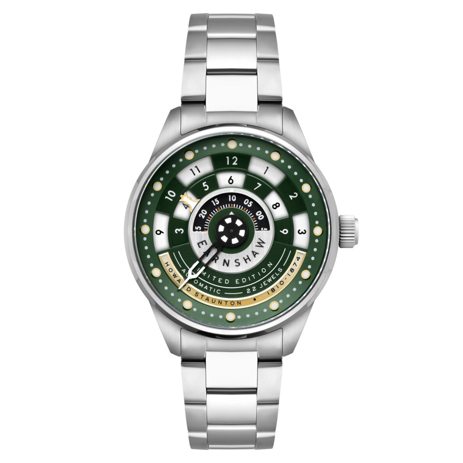 Thomas Earnshaw Staunton Chess Set Automatic Green Dial Men's Watch ES ...