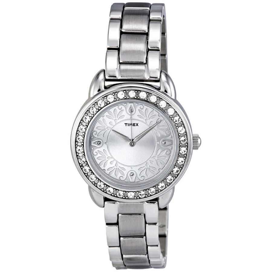 Timex Classic Ladies Watch with Crystal Bezel T2N131 0753048333707 ...