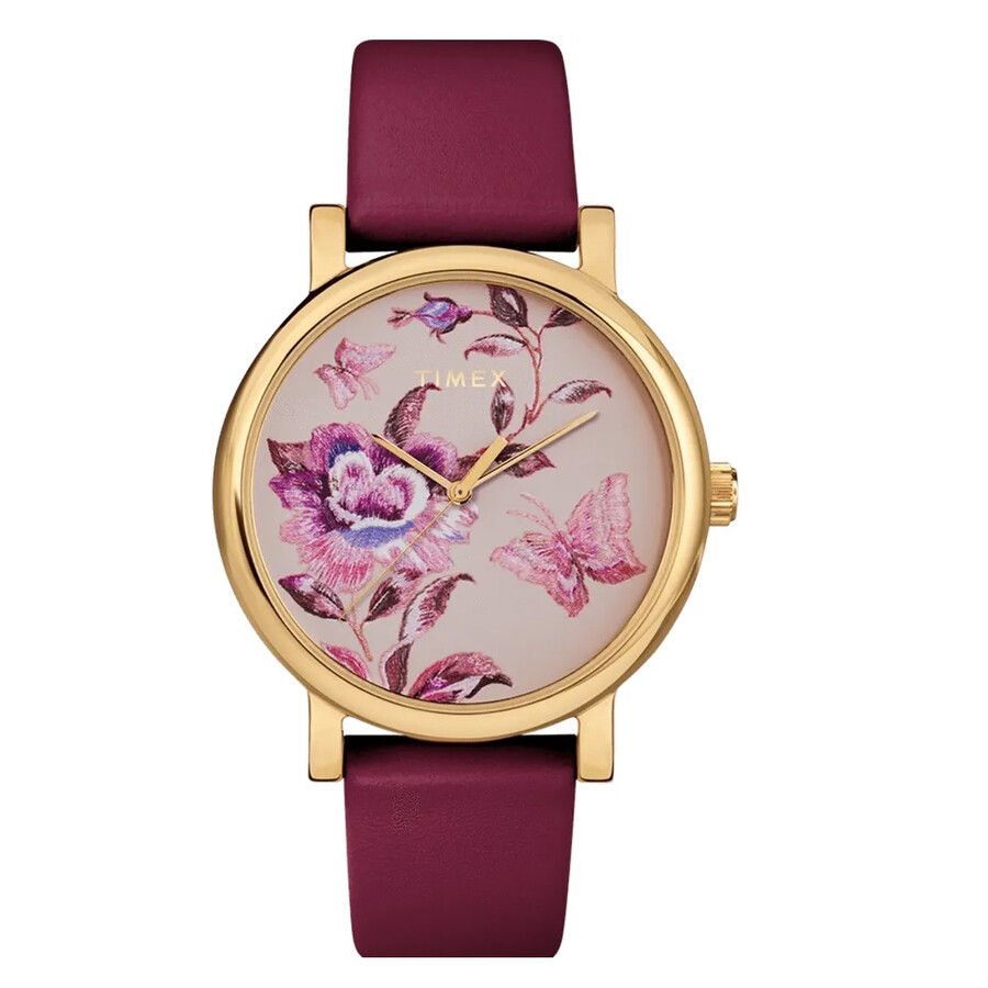 Timex Full Bloom Quartz Pink/Floral Dial Ladies Watch TW2U19200VQ ...
