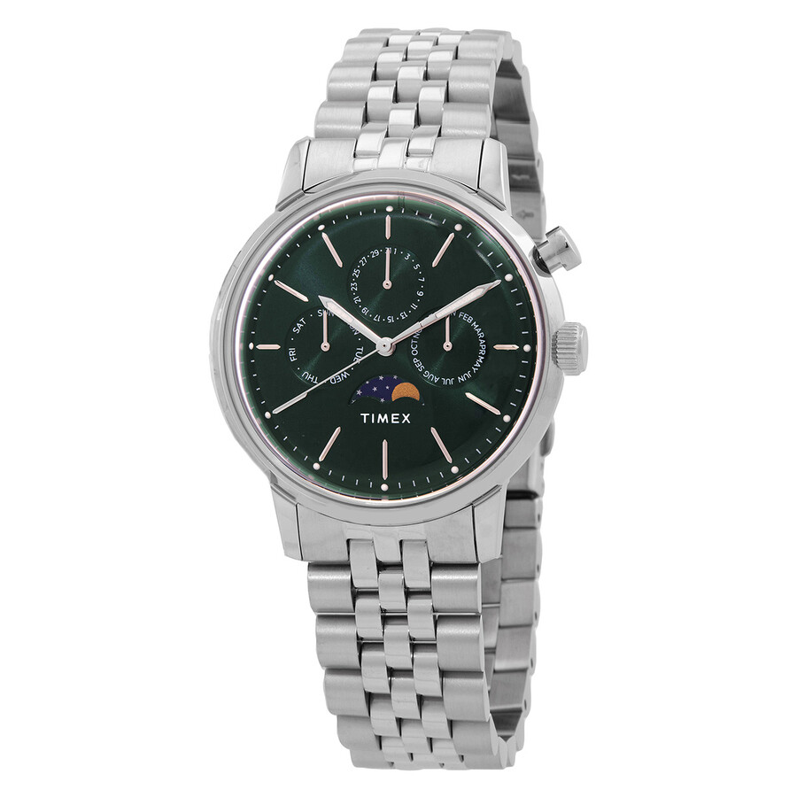 Timex Marlin Moonphase Quartz Green Dial Watch TW2Y09900 194366402025 ...
