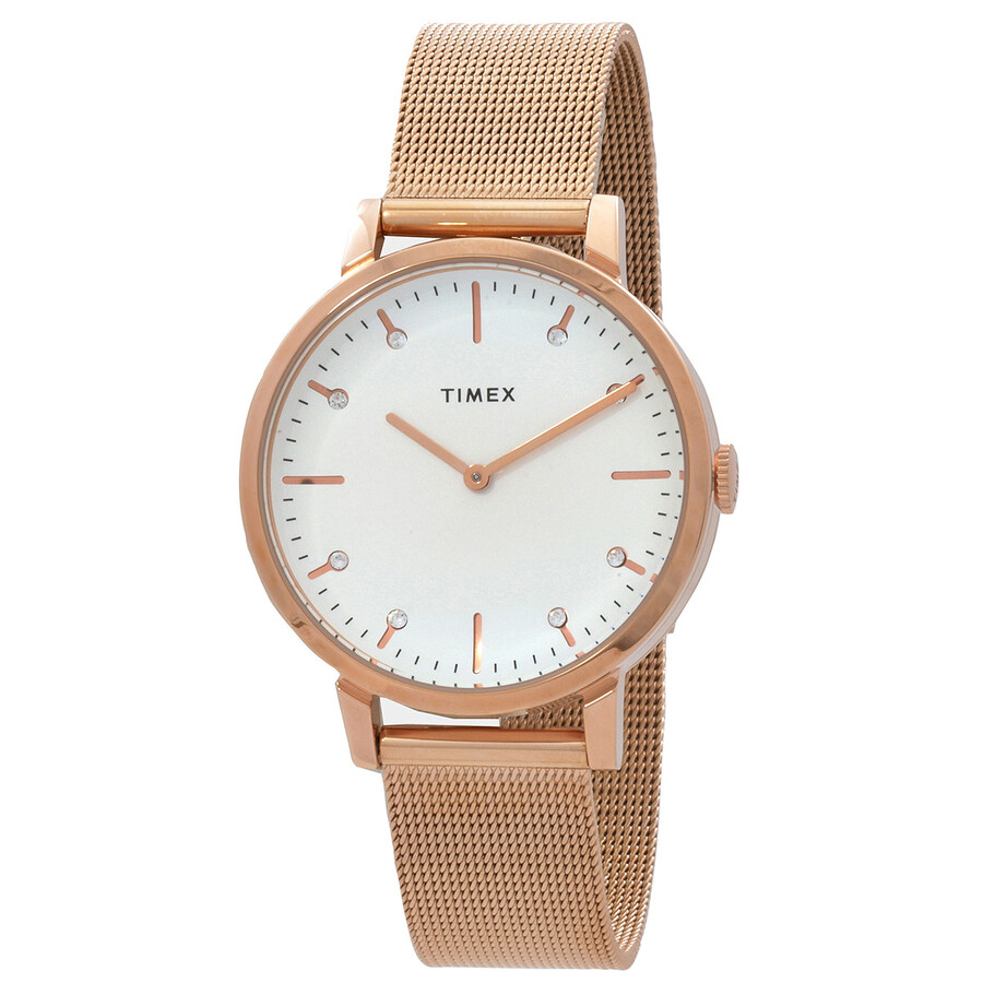 Timex Midtown Quartz Silver Dial Ladies Watch TW2V37100 TW2V37100VQ ...