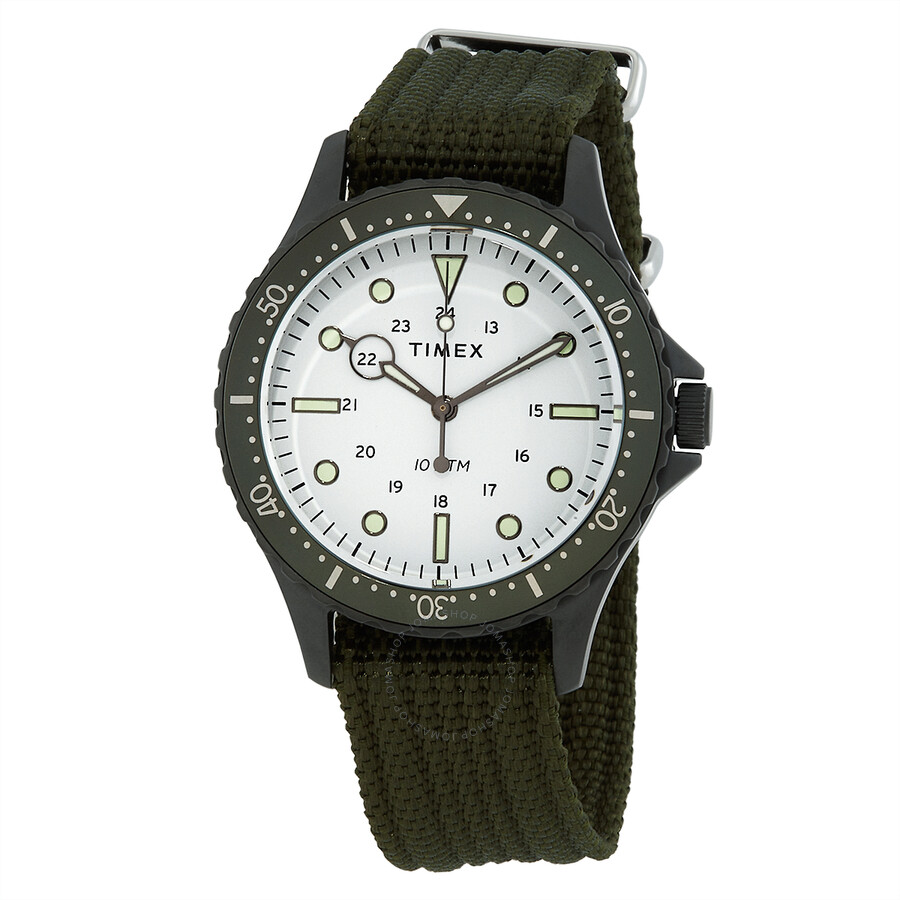 Timex Navi Xl Quartz White Dial Men's Watch TW2T75500 TW2T75500VQ ...