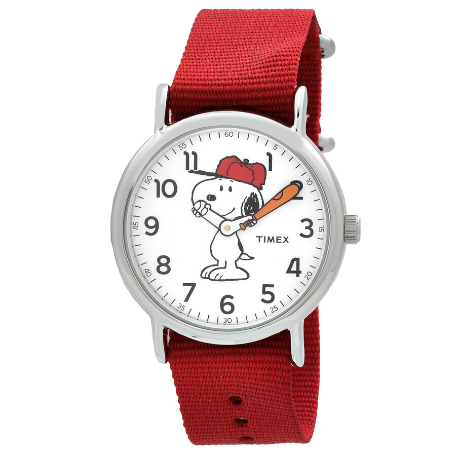 Timex Peanuts Snoopy Quartz White Dial Unisex Watch TW2R41400 ...