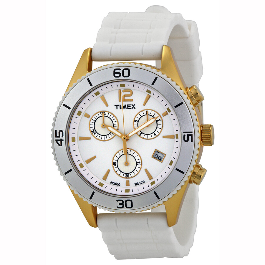 Timex Premium Originals Chronograph White Dial Unisex Watch T2N827 ...