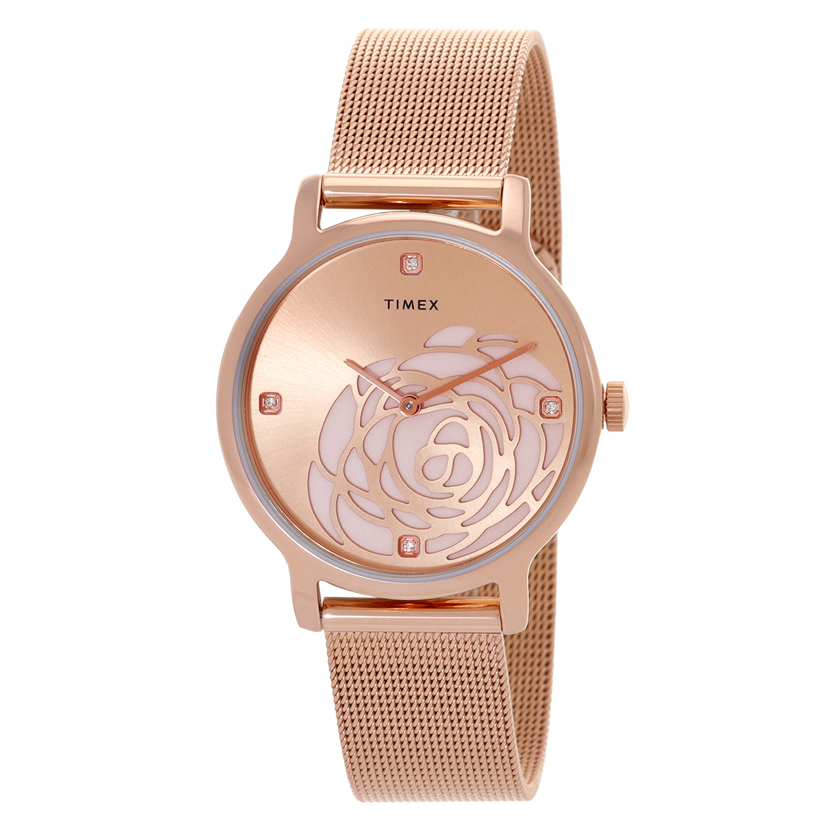 Timex Transcend Quartz Crystal Rose Gold Dial Ladies Watch TW2U98100 ...