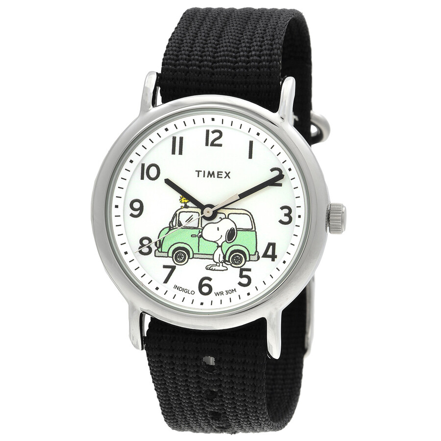 Timex Weekender x Peanuts Van Quartz White Dial Watch TW2Y11800JT ...
