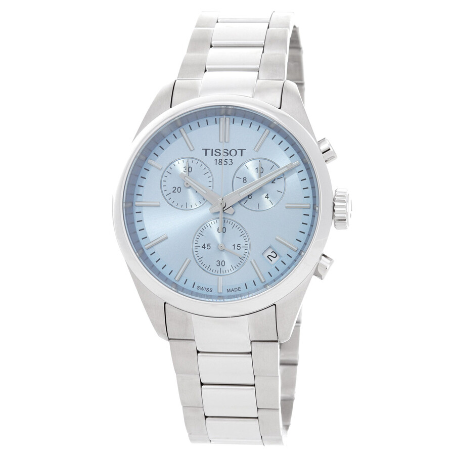 Tissot PR 100 Chronograph Quartz Ice Blue Dial Men's Watch T150.417.11 ...