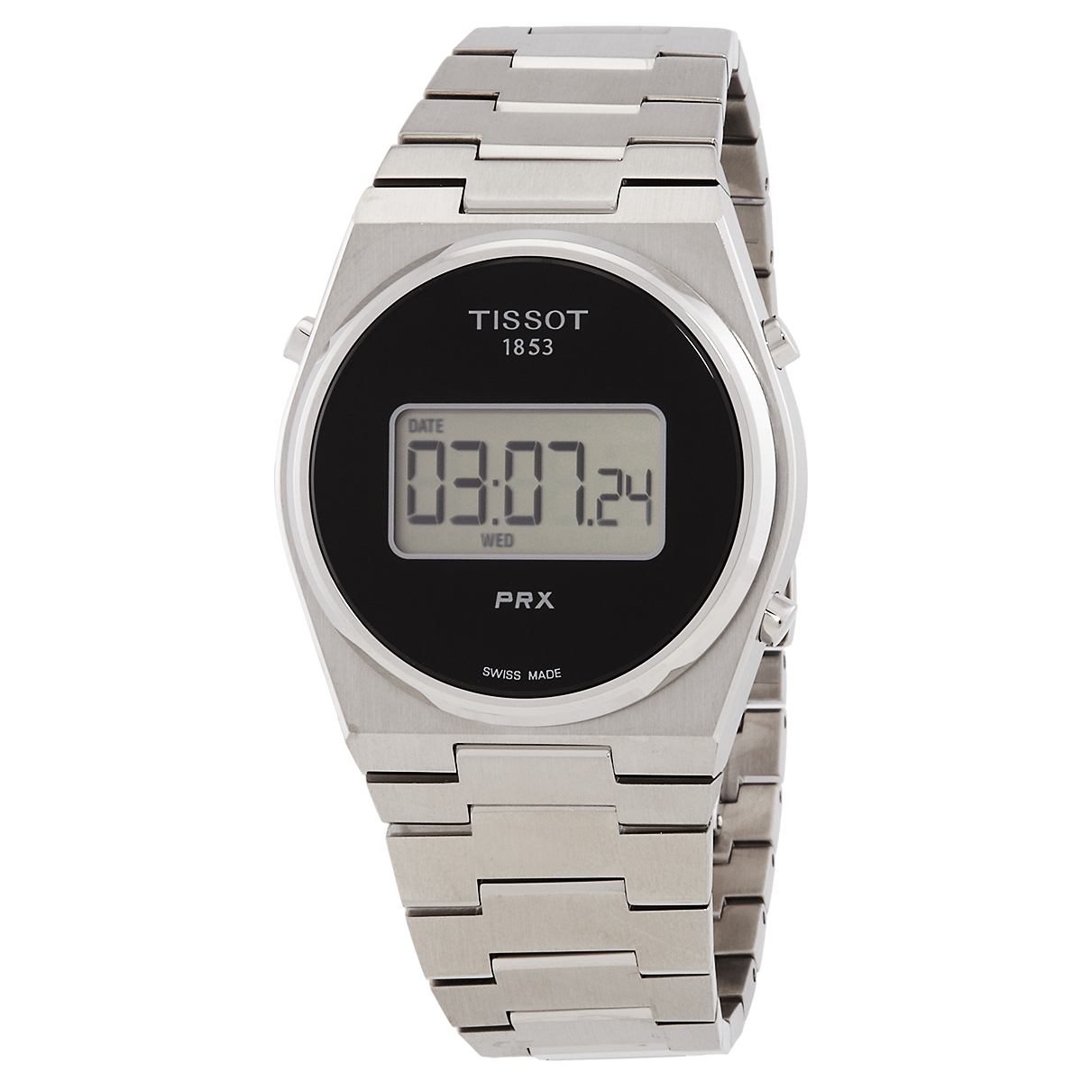 Tissot PRX Quartz Digital Black Dial Men's Watch T1374631105000 ...