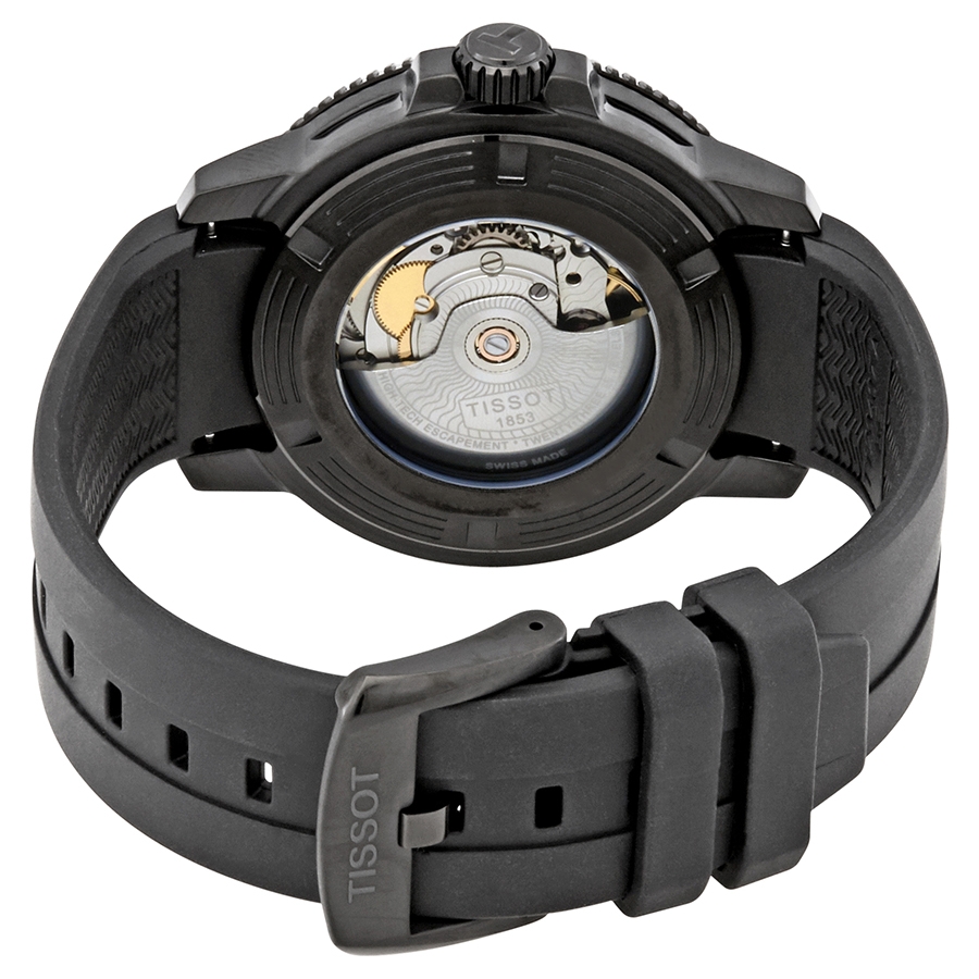 Tissot Seastar 1000 Black Dial Automatic Men's Rubber Watch T120.407.37 ...
