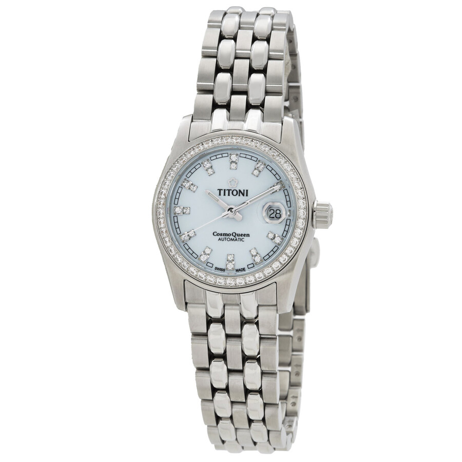 Titoni Cosmo Automatic White Dial Ladies Watch 729 S-DB-307 - Watches ...