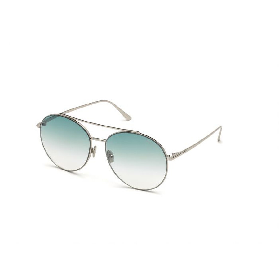 Tom Ford Cleo Gradient Green Round Ladies Sunglasses FT0757 16P 59 ...