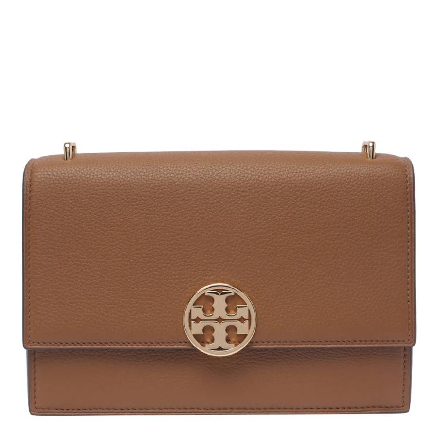 Tory Burch Forest Brown Pebbled Leather Miller Shoulder Bag 154675-202 ...