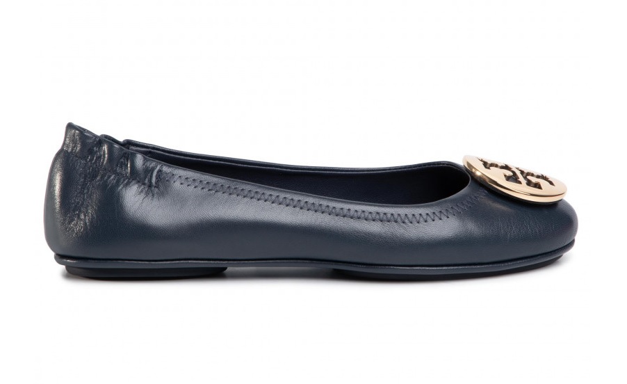 Tory Burch Leather Minnie Travel Ballet Flats, Brand Size 8 50393-401 ...