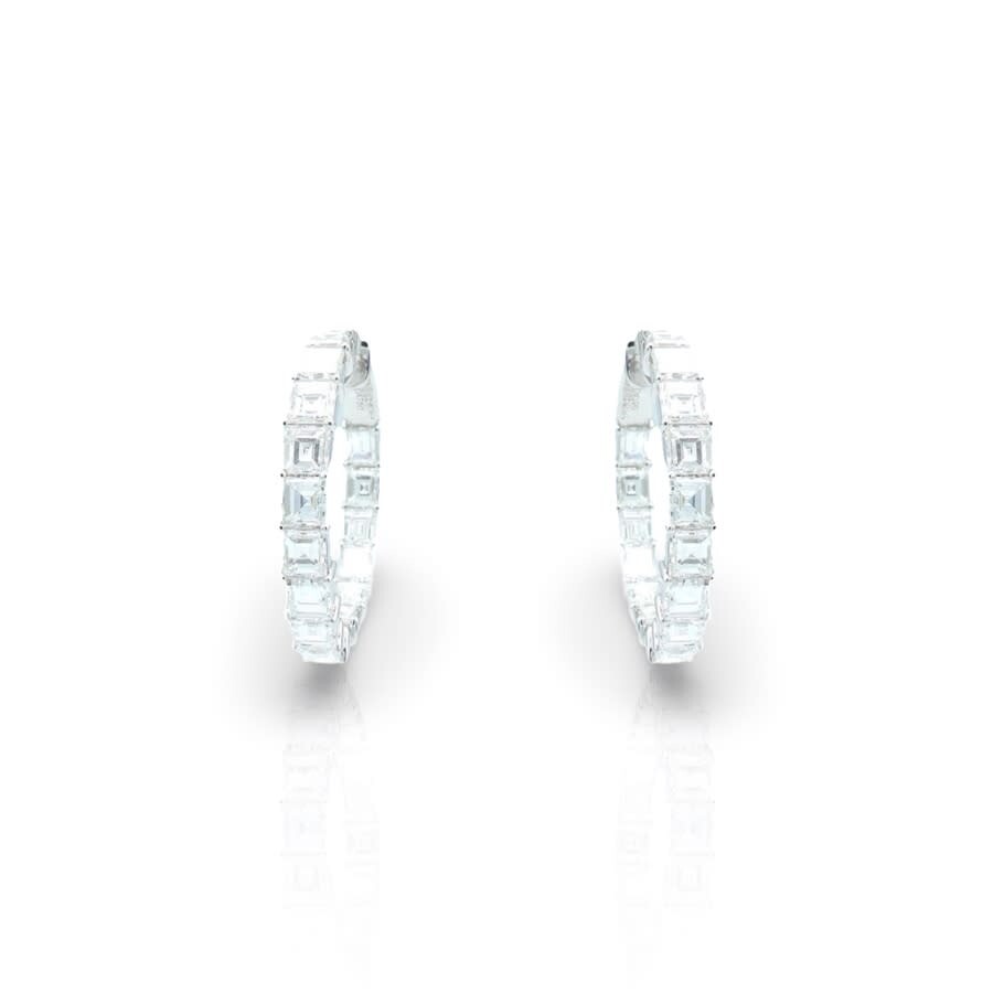 Tresorra 18k White Gold Diamond Hoop Earrings 65848 Jewelry Ladies
